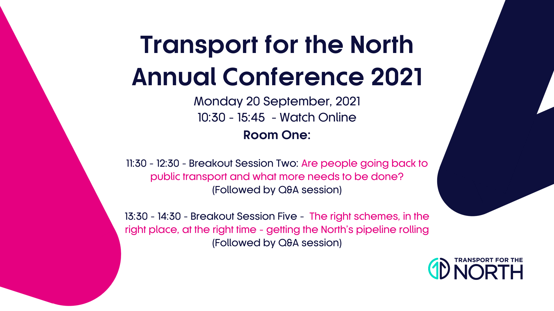 Transport for the North Annual Conference | Watch all the sessions in ...